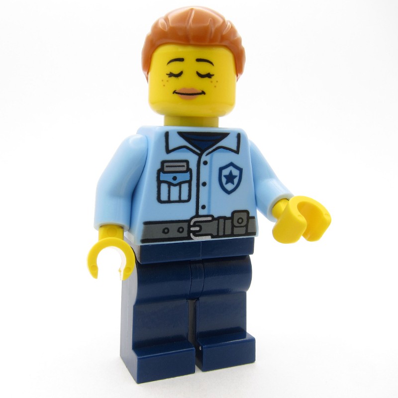 LEGO Set fig-015982 Police Officer, Bright Light Blue Torso, Dark Blue ...