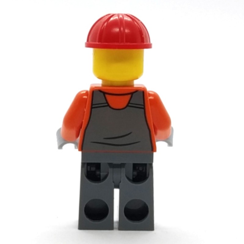 LEGO Set fig-016031 Construction Worker, Dark Orange Shirt, Dark Bluish ...