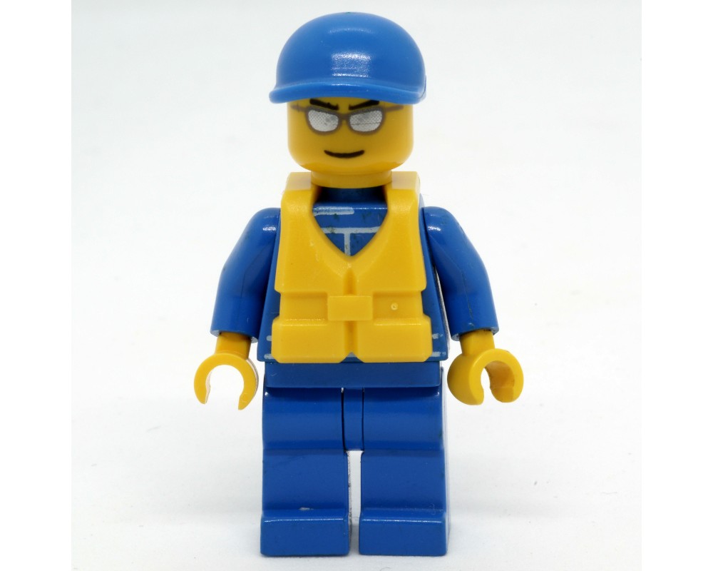 LEGO Set fig-016117 Racer, Blue Jumpsuit with Octan Logo, Blue Cap ...