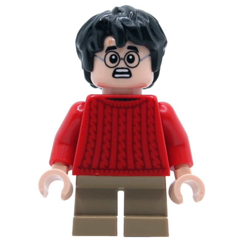 LEGO Set fig-016474 Harry Potter, Red Sweater, Short Dark Tan Legs ...