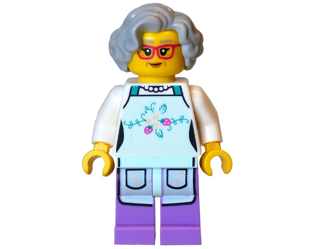 LEGO Set fig-016706 Cook, Light Aqua Apron, Light Bluish Grey Hair ...