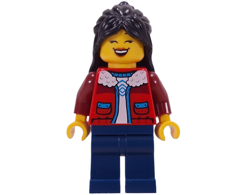 LEGO Set fig-017048 Mom, Red Torso, Dark Blue Legs, Black Hair ...