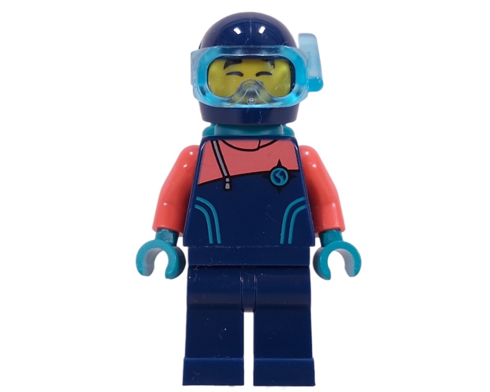 LEGO Set fig-017385 Arctic Explorer, Dark Blue Wetsuit, Helmet, Dark ...