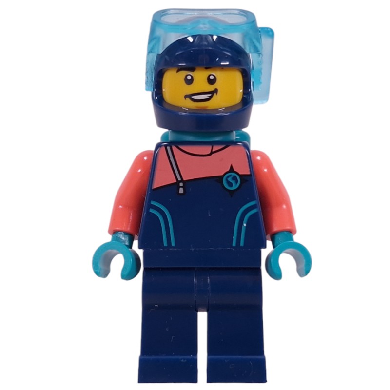 LEGO Set fig-017385 Arctic Explorer, Dark Blue Wetsuit, Helmet, Dark ...