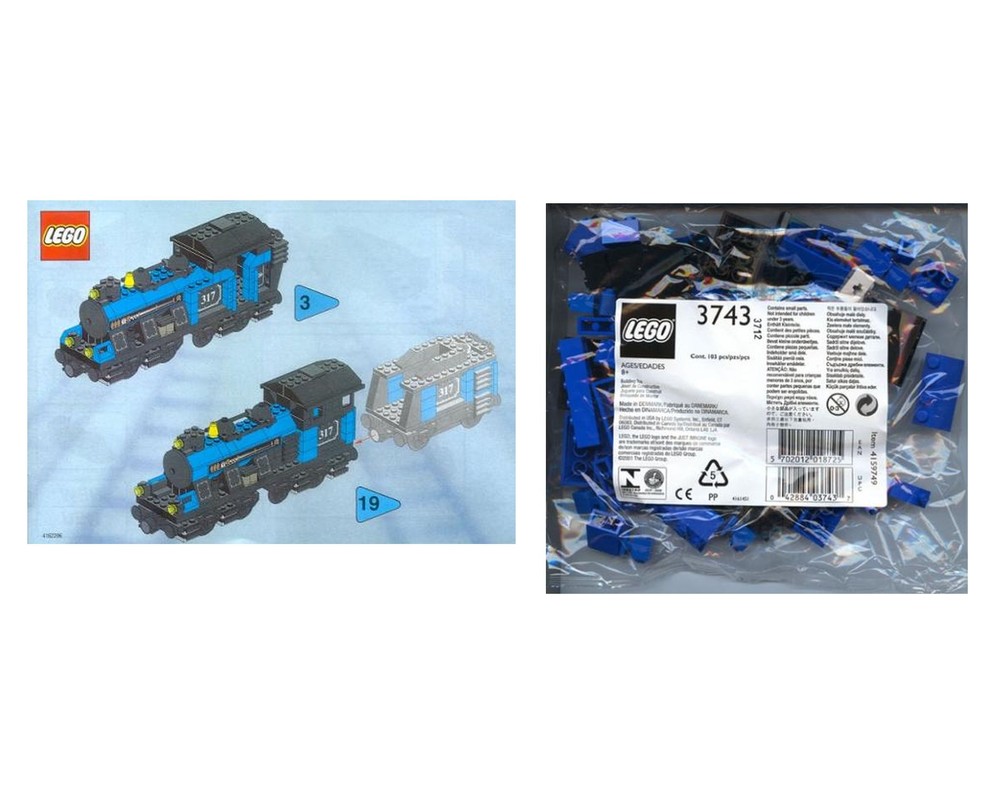 LEGO Set KT103-1 Large Train Engine Blue (2001 Train > 9V ...