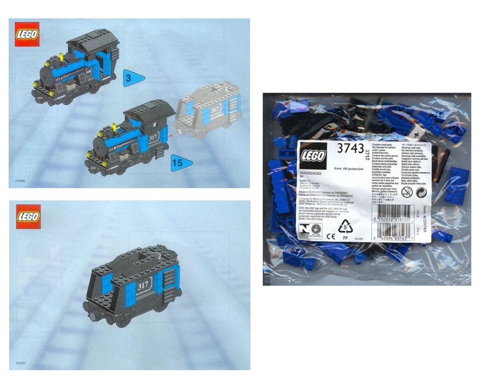 LEGO Set KT403-1 Small Train Engine with Tender Blue (2001 Train > 9V ...