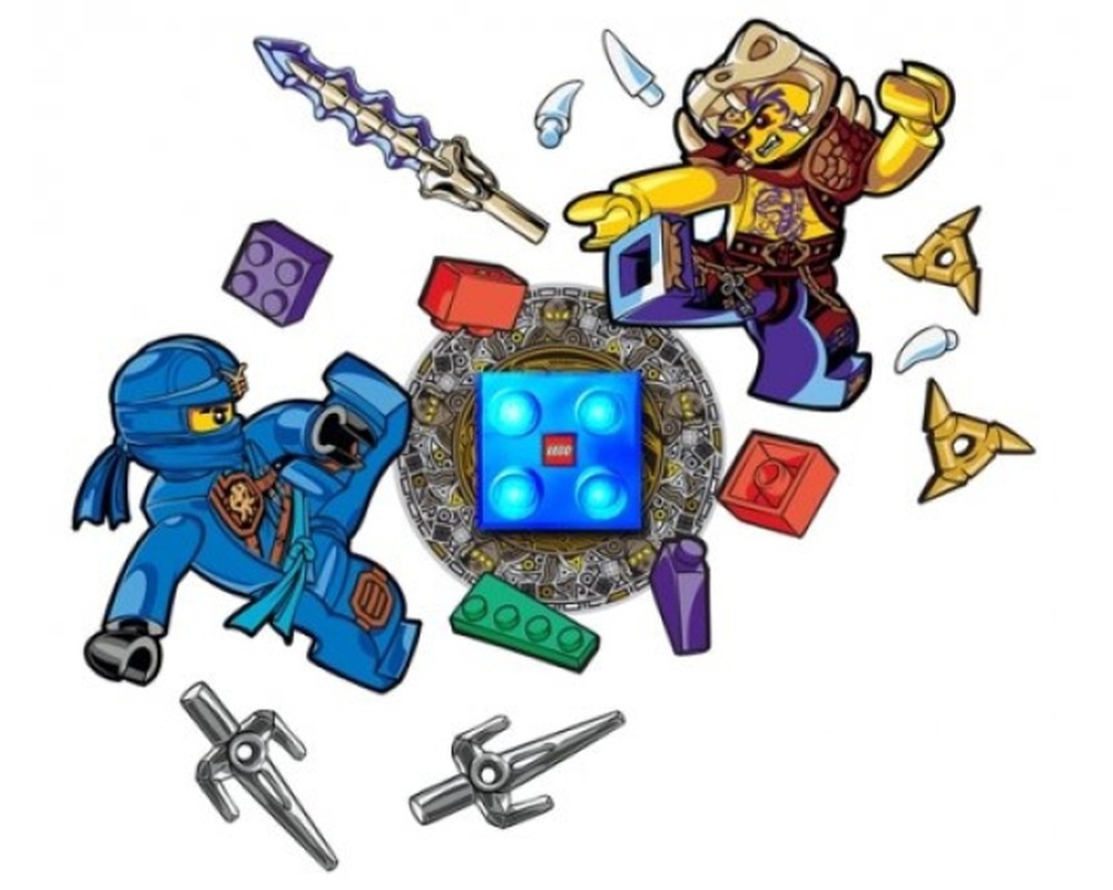 LEGO Set LGLNI4J-1 Ninjago Brick Night Light and Wall Decals - Jay ...