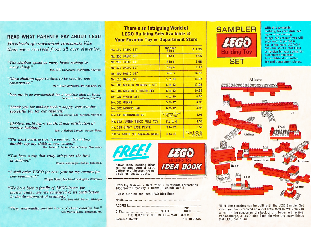 LEGO Set OXYDOL-1 Oxydol Sampler Set (1966 System > Samsonite ...