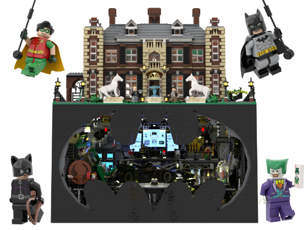 LEGO MOC Batcave & Wayne Manor - 76252 & 21330 Modular Building ...