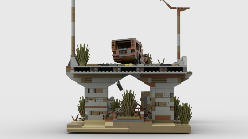 LEGO MOC Post-apocalyptic apocalypse - Broken Bridge scene (for display ...
