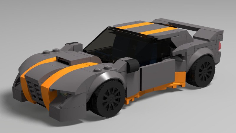 LEGO MOC Grey and Orange Street Racer by Brick_Lizard | Rebrickable ...