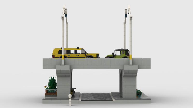 LEGO MOC Post-apocalyptic apocalypse - Broken Bridge scene (for display ...