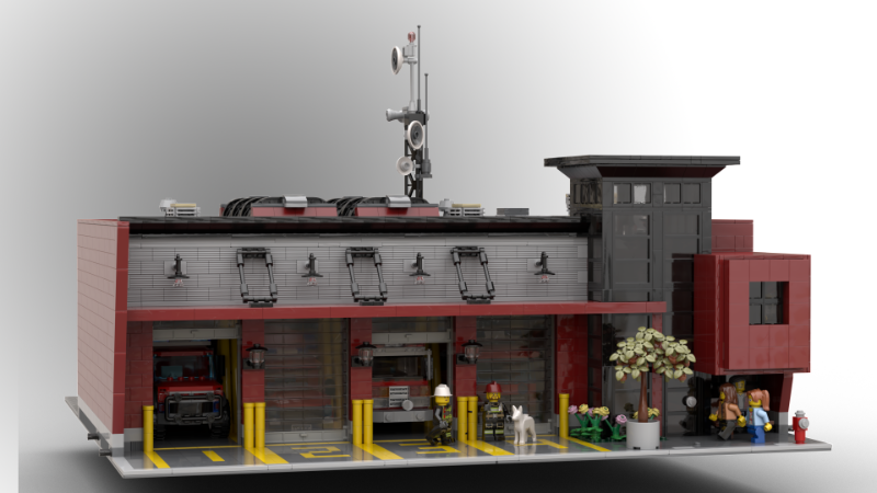 LEGO MOC Modular Fire Station by BrickStudioArchitect | Rebrickable ...