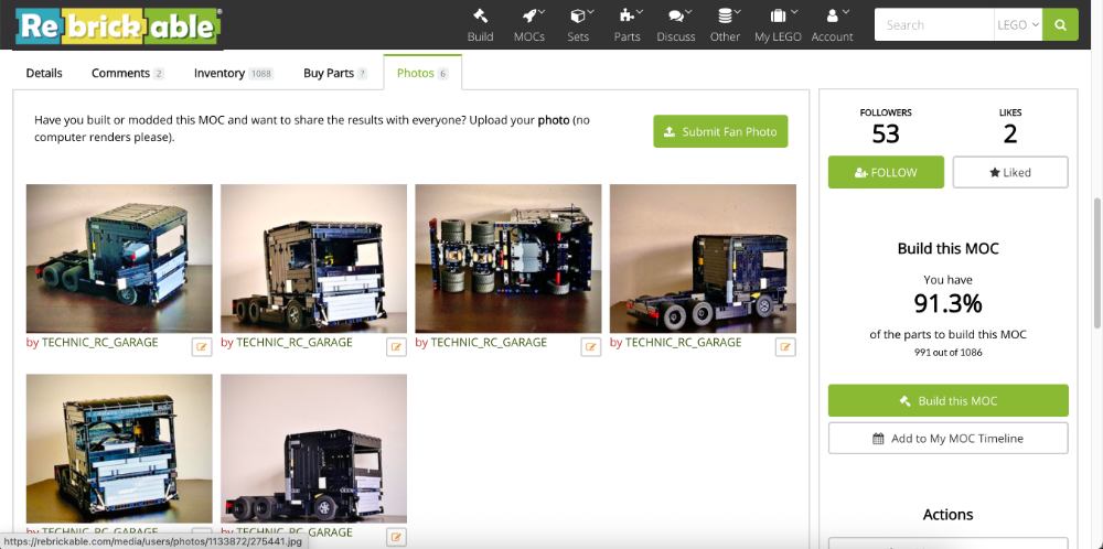 LEGO MOC Volvo FH16 780 RC by The Brickerman | Rebrickable - Build with LEGO