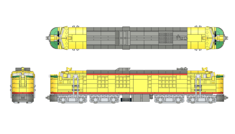 LEGO MOC GE GTEL Prototype Union Pacific Gas Turbine Locomotive Pocket ...