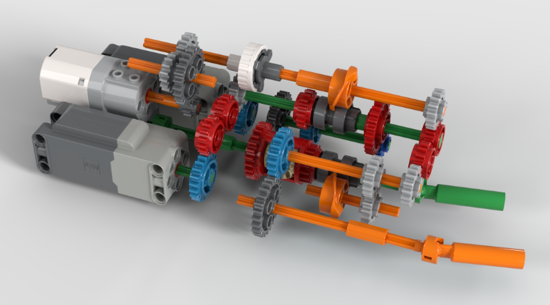 LEGO MOC-206554 Gearbox, V6 engine, axles Mod for 42129 4x4 Mercedes ...
