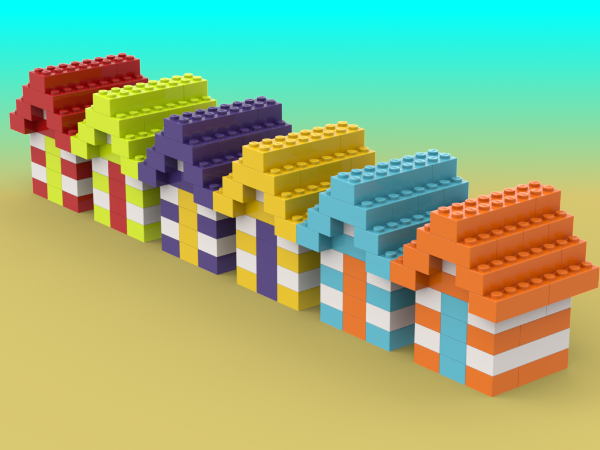 LEGO MOC Colour Theory Beach Huts by DoesTheBrick | Rebrickable - Build ...