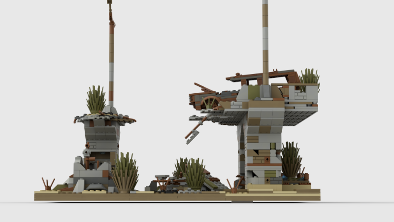 LEGO MOC Post-apocalyptic apocalypse - Broken Bridge scene (for display ...