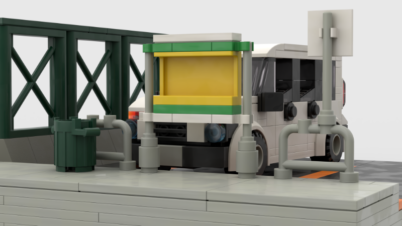 LEGO MOC Post-apocalyptic post-apocalyptic parking lot scene (display ...