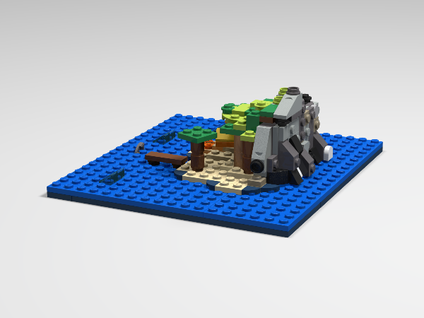 LEGO MOC Mini island with rocky cliff & explorer tent by ooz ...