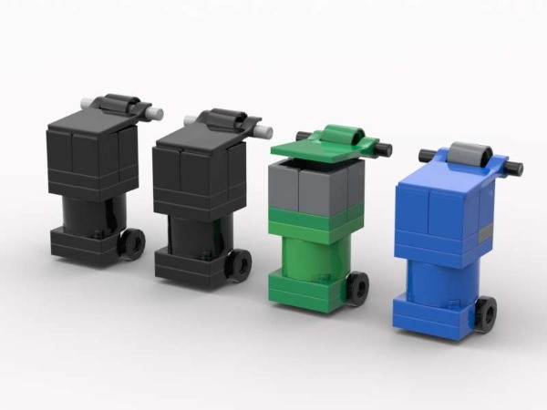 LEGO MOC Wheelie Garbage Bins by JTprojects | Rebrickable - Build with LEGO