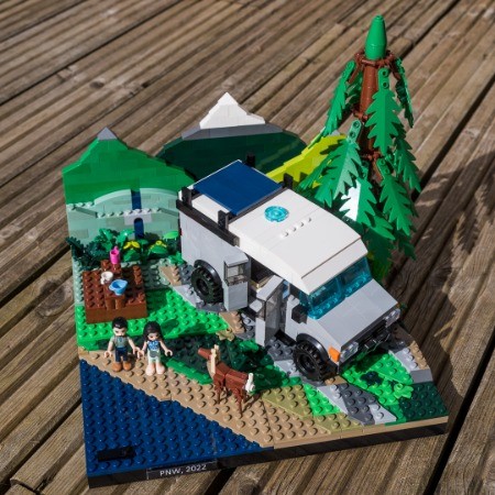 LEGO MOC Camping in the Pacific Northwest (in a 2006 V10 Ford E350 4x4 ...