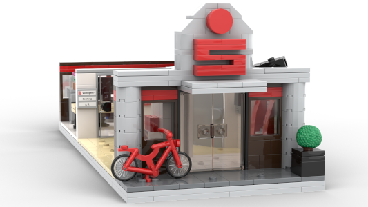 LEGO MOC Sparkasse Diorama (german public bank / european savings bank ...