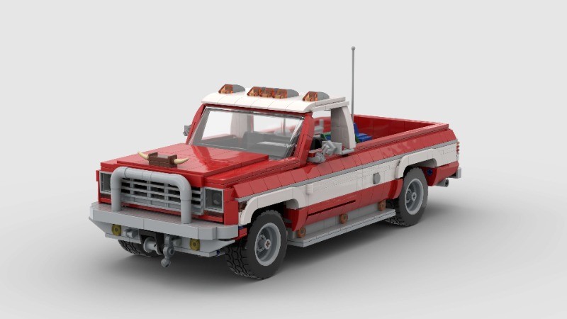 LEGO MOC-96608 Chevrolet K10 Silverado 1978 (orange-white) by Jeka ...