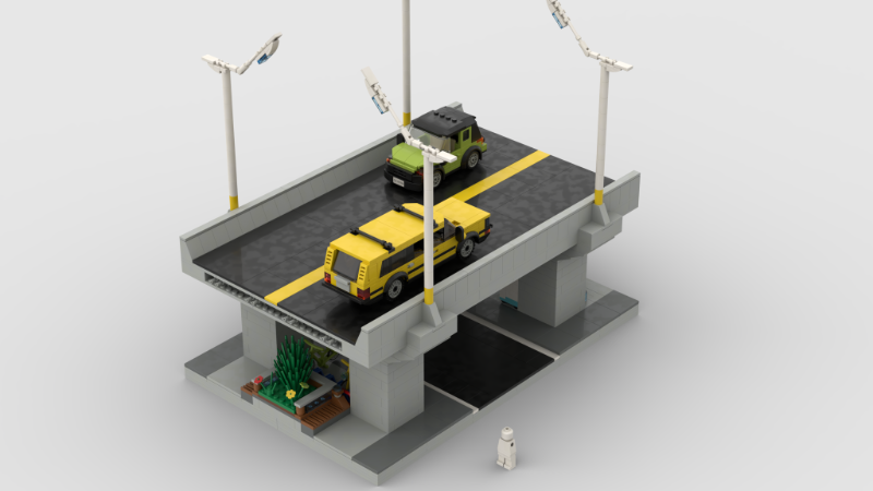 LEGO MOC Post-apocalyptic apocalypse - Broken Bridge scene (for display ...