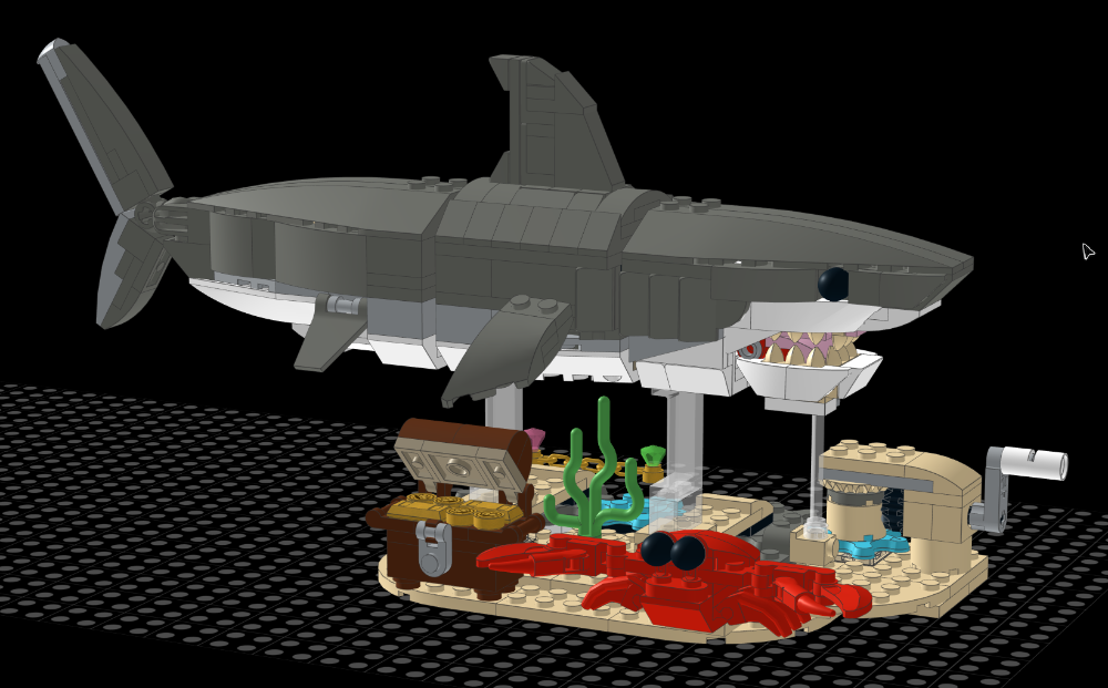 LEGO MOC-163693 Swimming Shark Stand by JKBrickworks | Rebrickable ...
