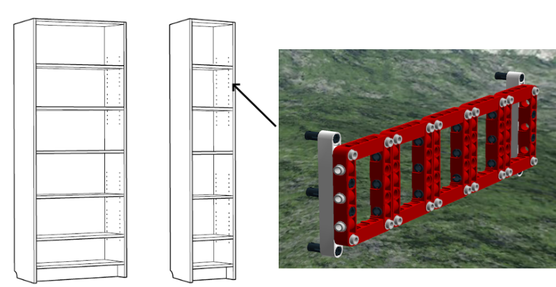 LEGO MOC IKEA Billy Side Mount by JustTony1987 | Rebrickable - Build ...