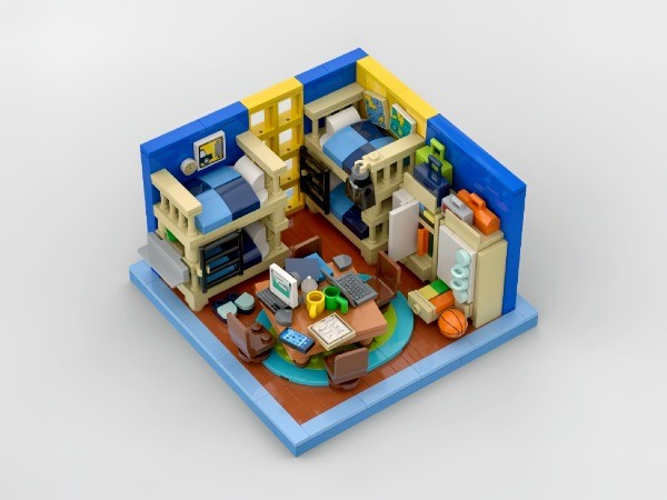 LEGO MOC BOY'S DORMITORY by mangosteenlll | Rebrickable - Build with LEGO