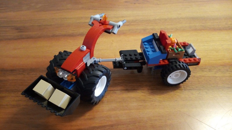 LEGO MOC 60287 Single-Axle Walk-Behind Tractor with Trailer and Rotary ...