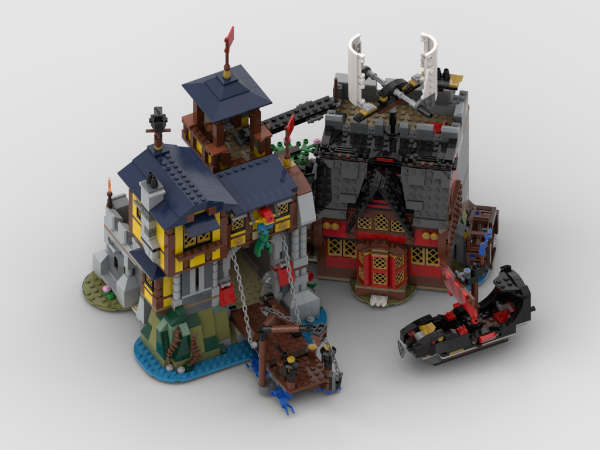 LEGO MOC Castle Port "Mermaid" and Pirate Tavern with a Ship and a ...