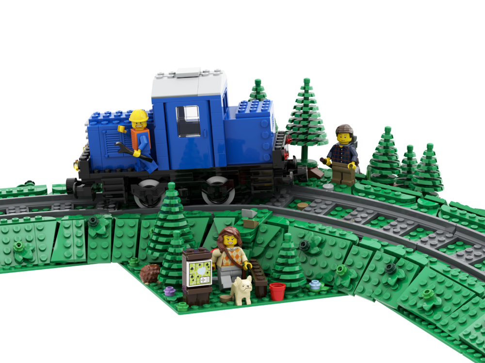 LEGO MOC-225364 Hiking Path via Train Track Curve | Banked Train Track ...