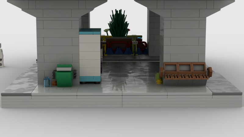 LEGO MOC Post-apocalyptic apocalypse - Broken Bridge scene (for display ...