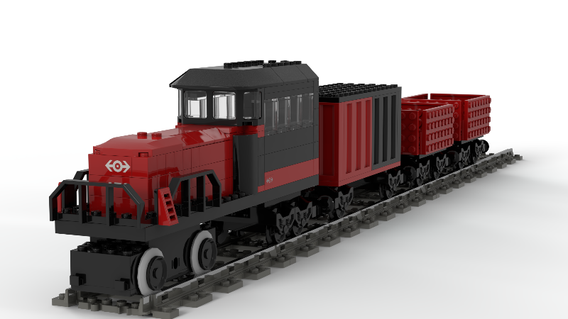 LEGO MOC Red cargo train by Mod123 | Rebrickable - Build with LEGO