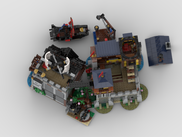 LEGO MOC Castle Port "Mermaid" and Pirate Tavern with a Ship and a ...