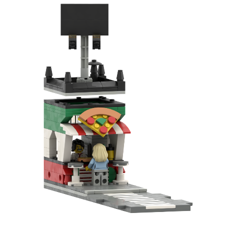 LEGO MOC Pizza Food Stand by Curraheetom | Rebrickable - Build with LEGO