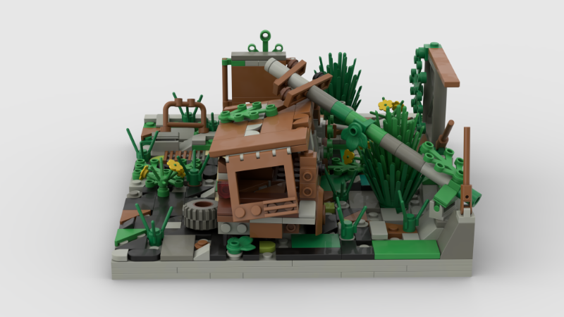 LEGO MOC Post-apocalyptic post-apocalyptic parking lot scene (display ...