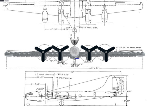 LEGO MOC B-29 Superfortress 1:180 by ej76az | Rebrickable - Build with LEGO