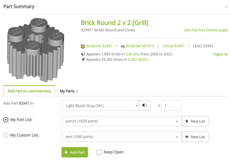 Rebrickable Help Guide: Part Lists | Rebrickable - Build with LEGO