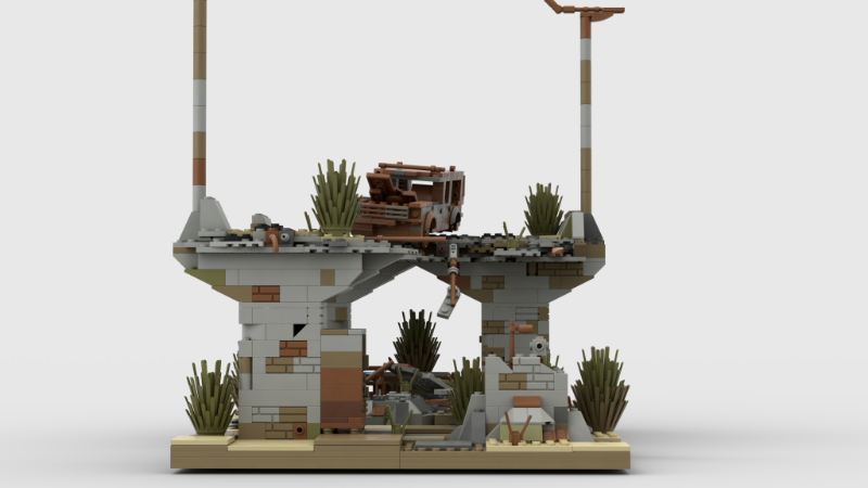 LEGO MOC Post-apocalyptic apocalypse - Broken Bridge scene (for display ...
