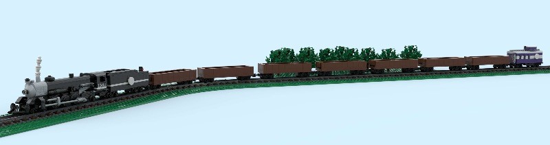LEGO MOC ACL 1504 Steam Locomotive and Caboose in H0 scale for 4 stud ...