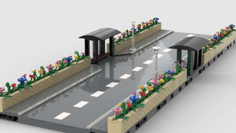 LEGO MOC Modular road with bus stop 32x32 by Quczi142 | Rebrickable ...