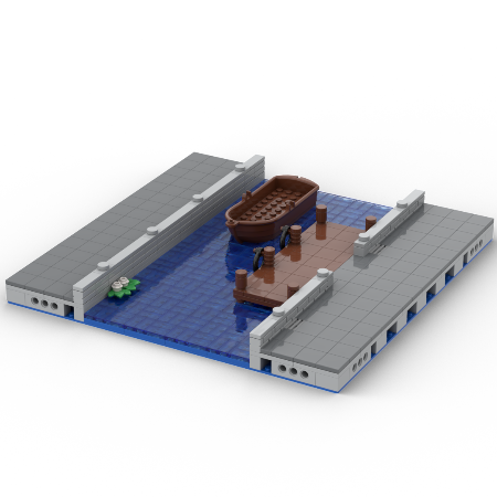 LEGO MOC MILS Canal (32x32) with boat landing stage by Hannas.Beverly ...