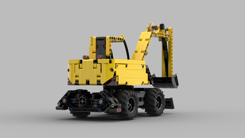 LEGO MOC Wheeled Excavator by mic8per | Rebrickable - Build with LEGO