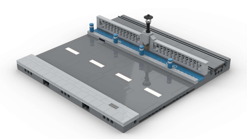LEGO MOC MILS Modified 32x32 Road Module, Straight with Bicycle Lane ...