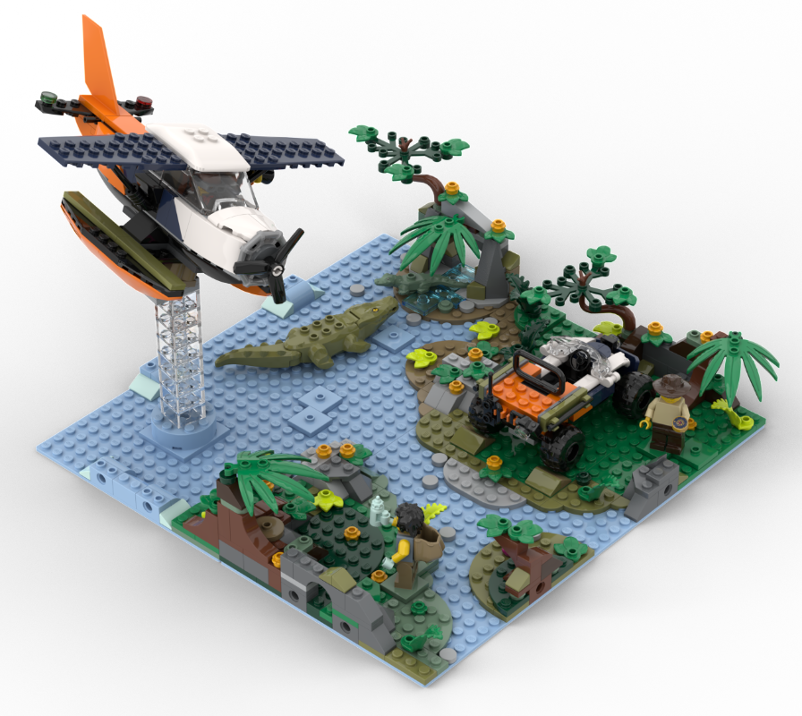 LEGO MOC Explorer Diorama #3 - Jungle Riverside (for Set 60425) by A ...