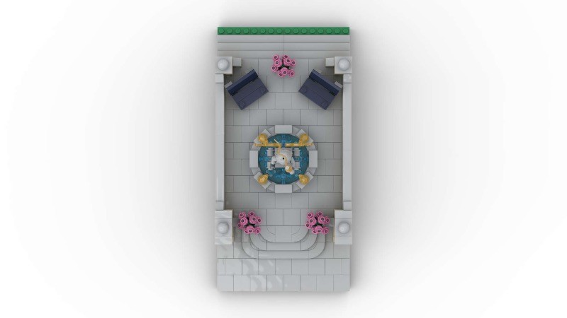 LEGO MOC MILS Modified 16x32 Park Module with Fountain, 40221 Fountain ...